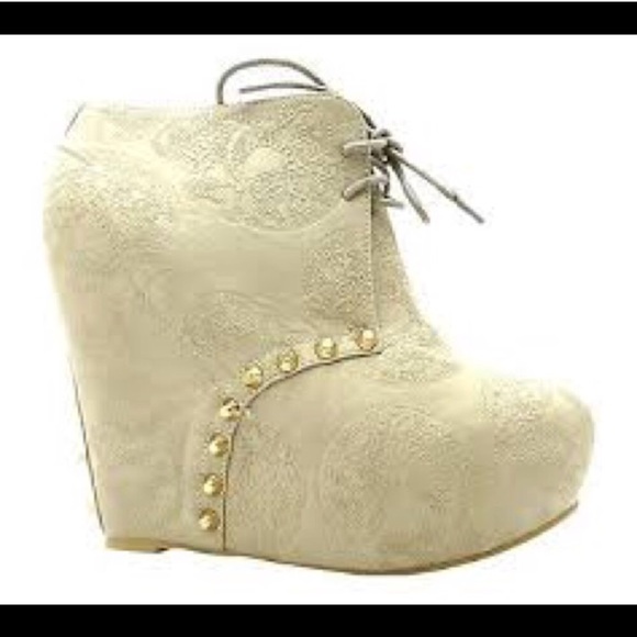 Iron Fist | Shoes | Iron Fist Nude Maneater Studded Wedge | Poshmark